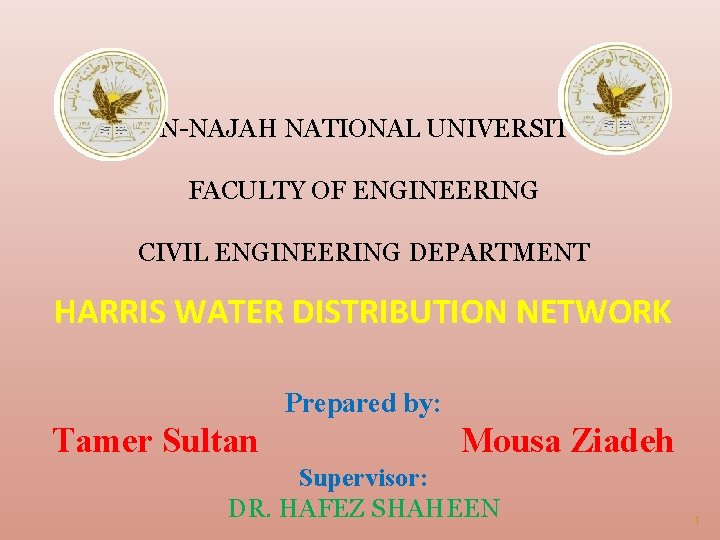 ANNAJAH NATIONAL UNIVERSITY FACULTY OF ENGINEERING CIVIL ENGINEERING