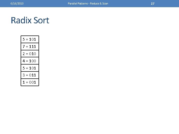 6162010 Parallel Patterns Reduce Scan PARALLEL PATTERNS REDUCE