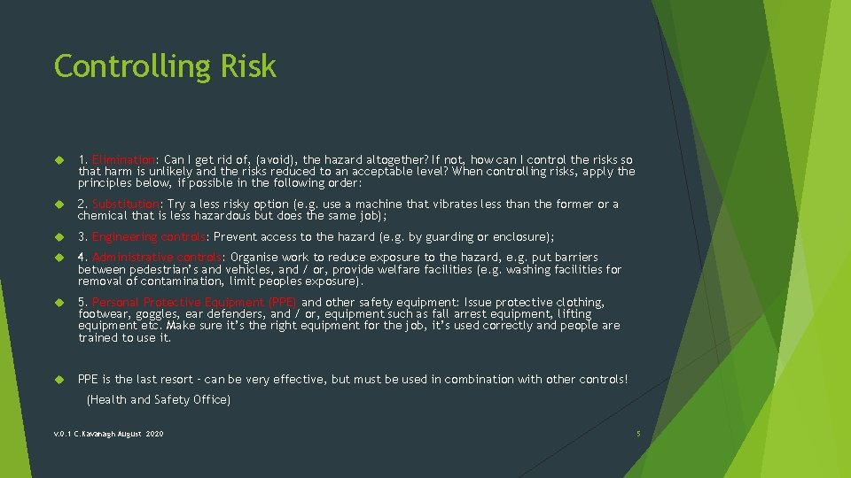 CBE Risk Assessment Induction Training v 0 1