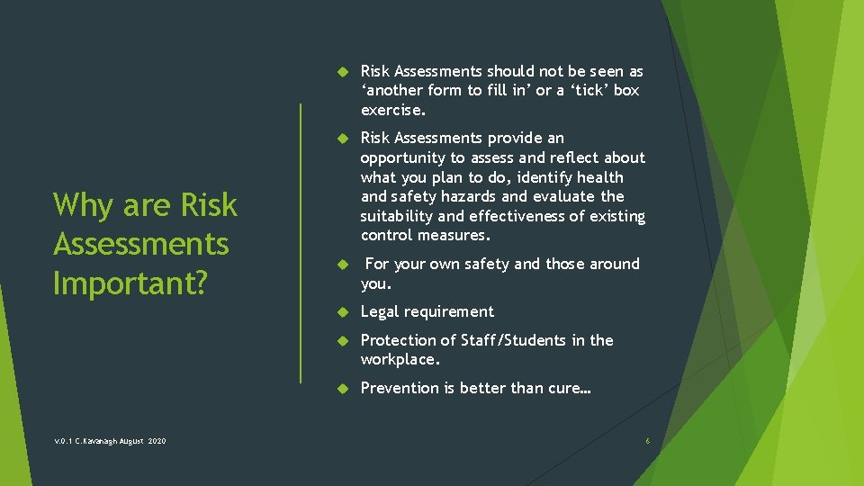 CBE Risk Assessment Induction Training v 0 1