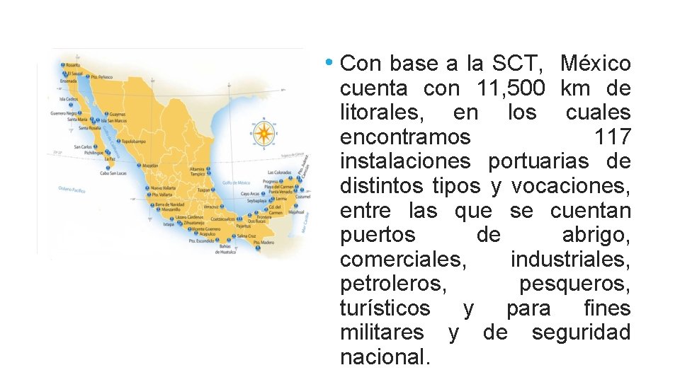 PUERTOS DE MEXICO Con base a la SCT