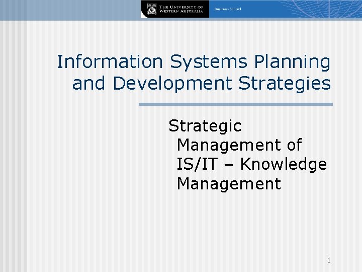 Information Systems Planning and Development Strategies Strategic ...