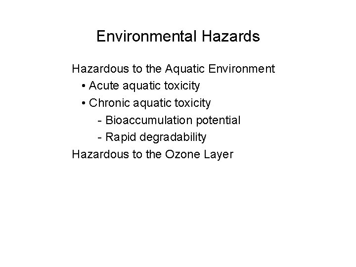 Risk Assess new features and GHS labelling for