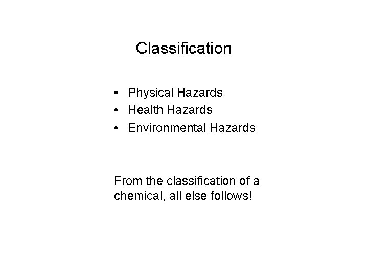 Risk Assess new features and GHS labelling for