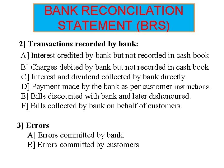 CASH BOOK PASS BOOK BRS ACCOUNTING CYCLE TRANSACTION
