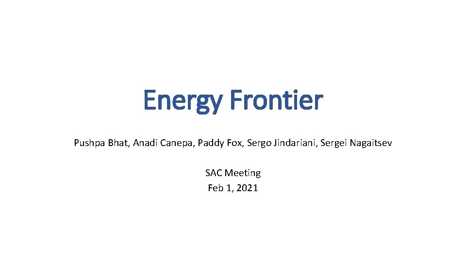 Energy Frontier Pushpa Bhat Anadi Canepa Paddy Fox