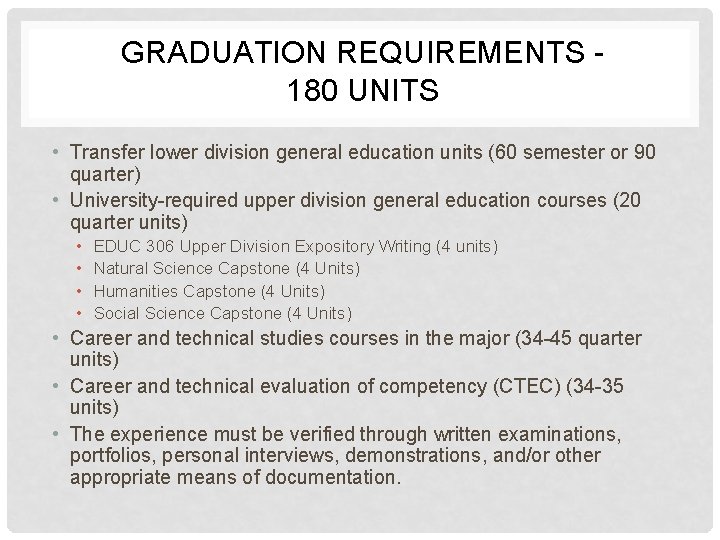 BACHELOR OF ARTS CAREER AND TECHNICAL STUIDES SID