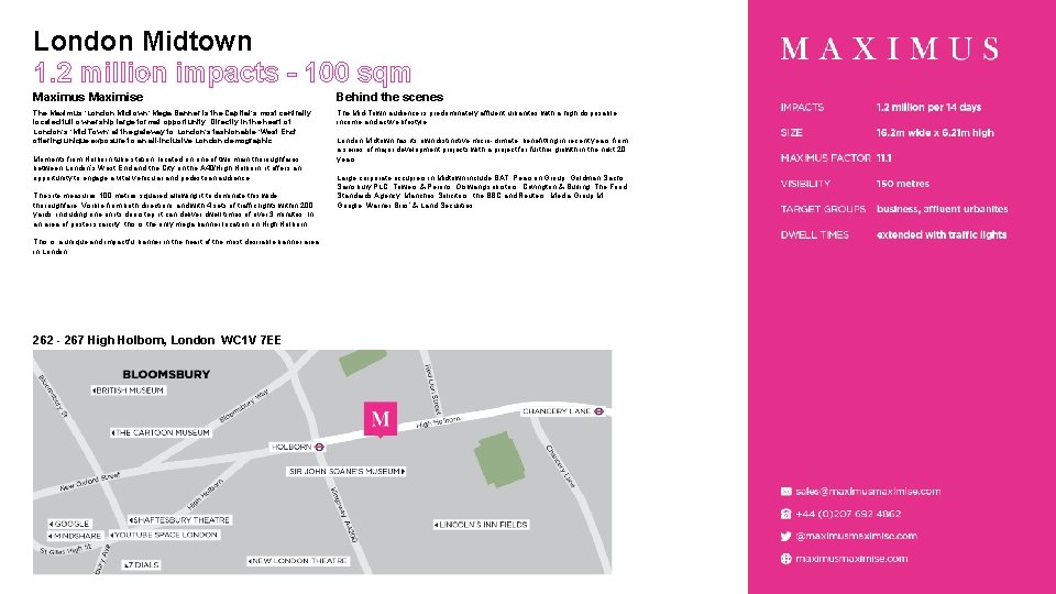 London Midtown 1 2 million impacts 100 sqm