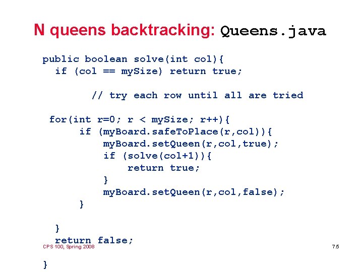 Search Backtracking Heuristics l How do you find