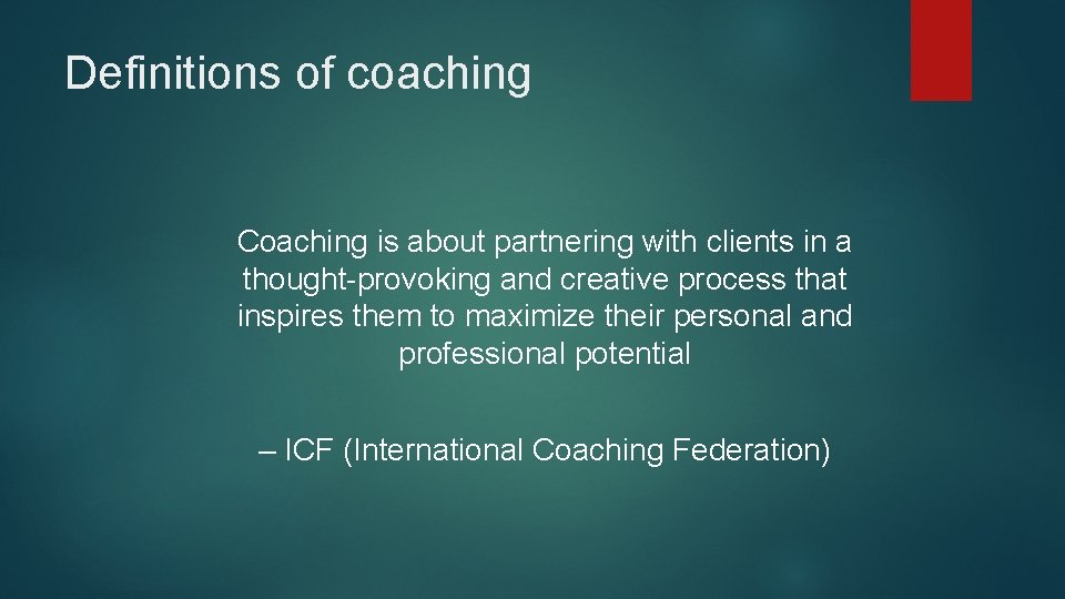 What is coaching BALANCE LIFE COACH TRAINING Definitions