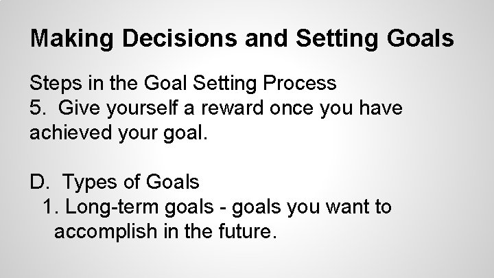 Health 7 Lesson 5 Decisions and Goals Making