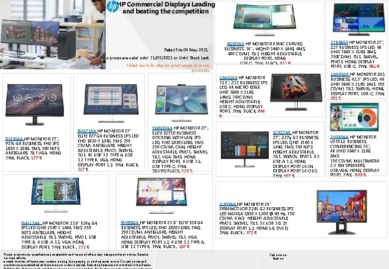 HP Commercial Displays Leading and beating the competition