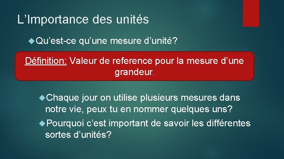 Unit et conversion dunit LImportance des units Questce