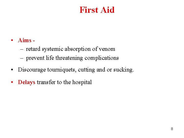 Management of Snake Bite Recent advances Dr S