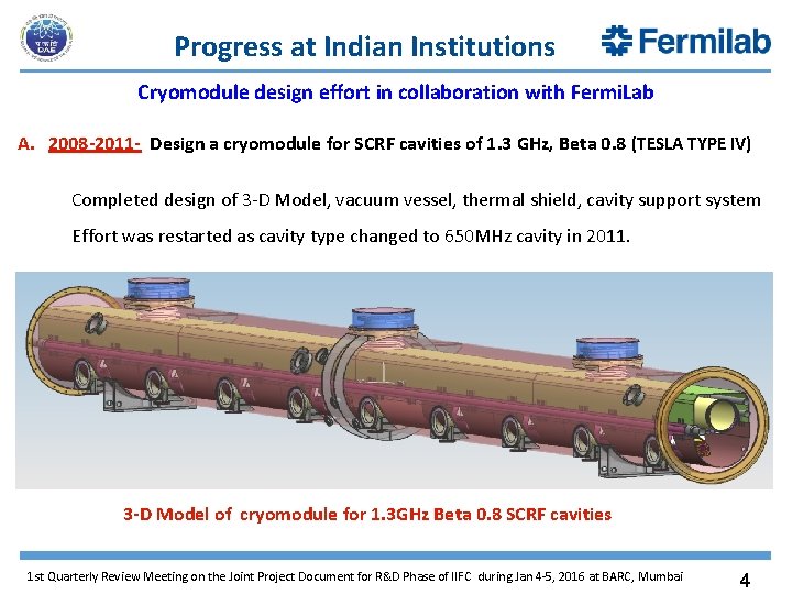 Indian Institutions and Fermilab Collaboration Design of 650