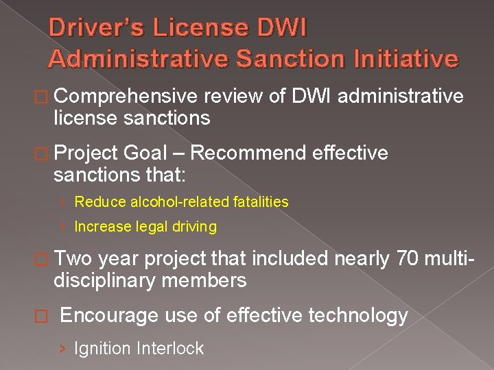 Administrative DWI Driver License Sanctions Drivers License DWI