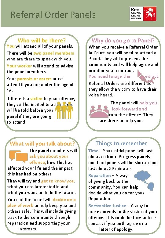 Referral Order Panels Who will be there You