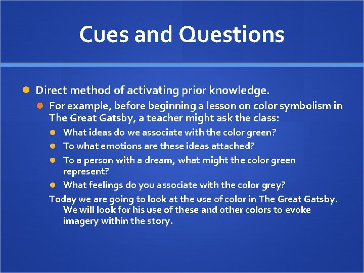 Ways to help students think about new knowledge