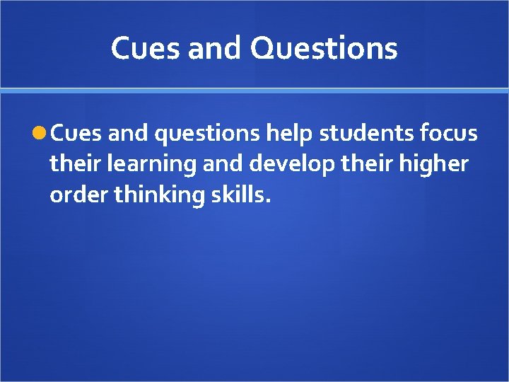Ways to help students think about new knowledge