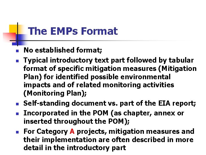 Introduction to Environmental Management Plan EMP Safeguard Training