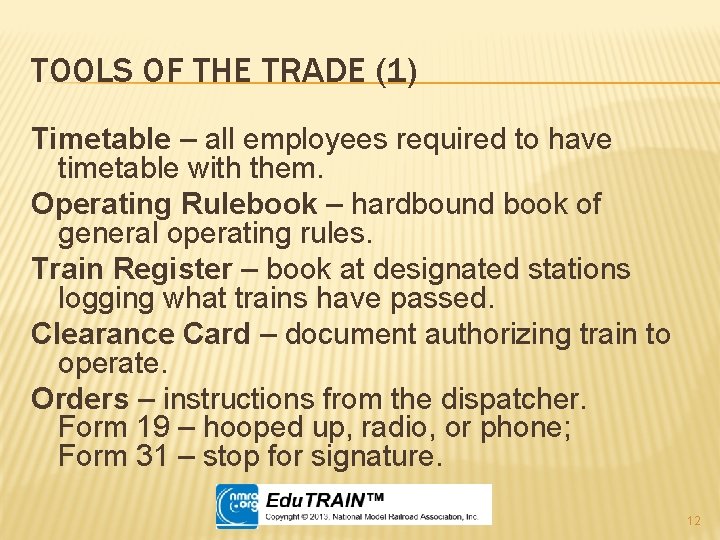 DO IT YOURSELF TIMETABLE AND OTHER OPERATION PAPERWORK