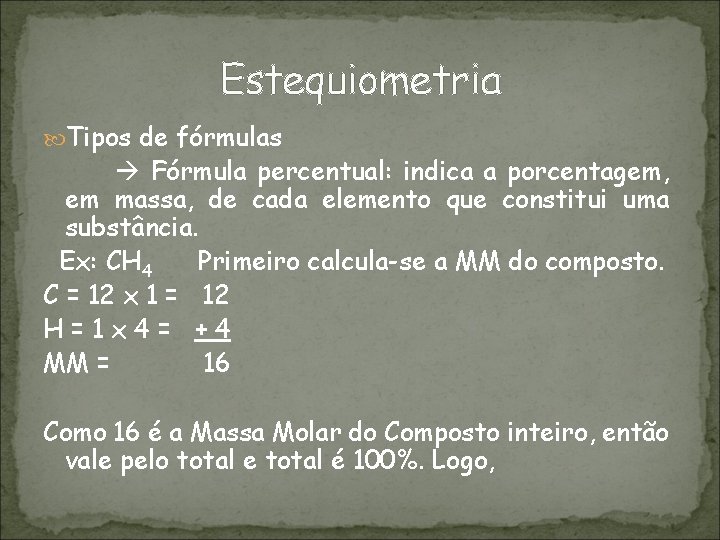 Aula 6 Lays Omena Qumica Estequiometria Tipos de
