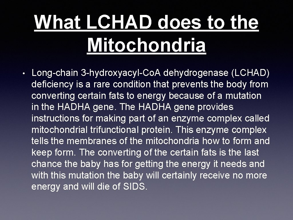Mitochondrial Disease Sudden Infant Death Syndrome SIDS Zachary