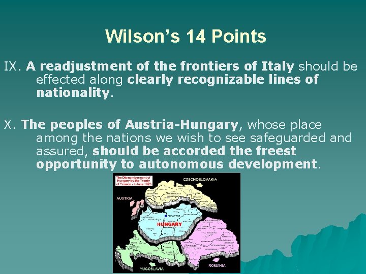 Wilsons 14 Points In January 1918 10 months