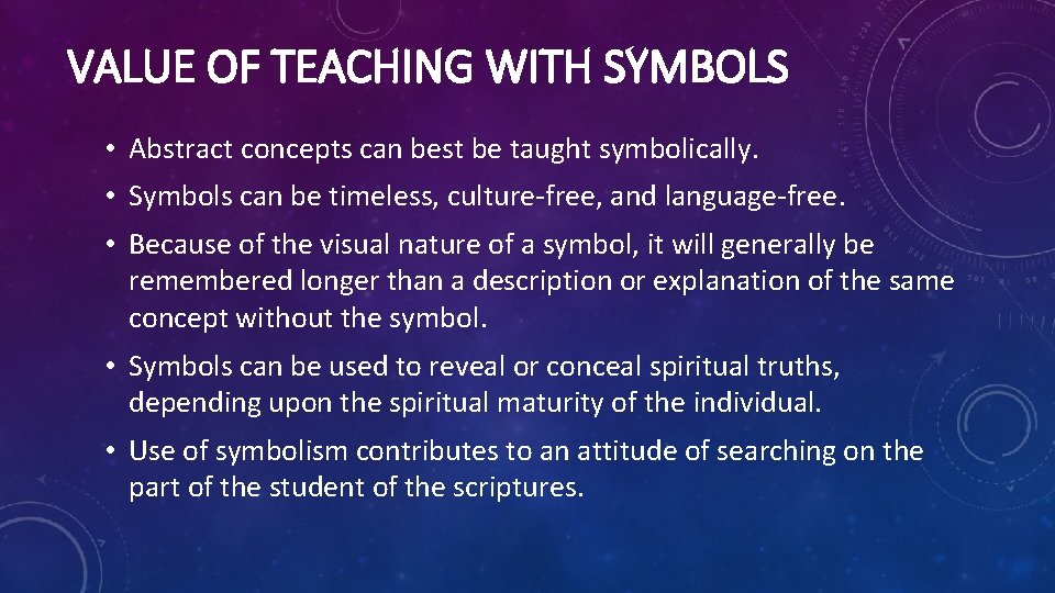 SYMBOLISM BRINGING THE SCRIPTURES TO LIFE SYMBOLS AND