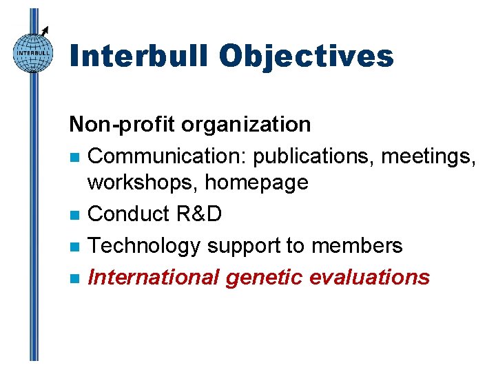 International Animal Improvement Joo Walter Drr Interbull Centre
