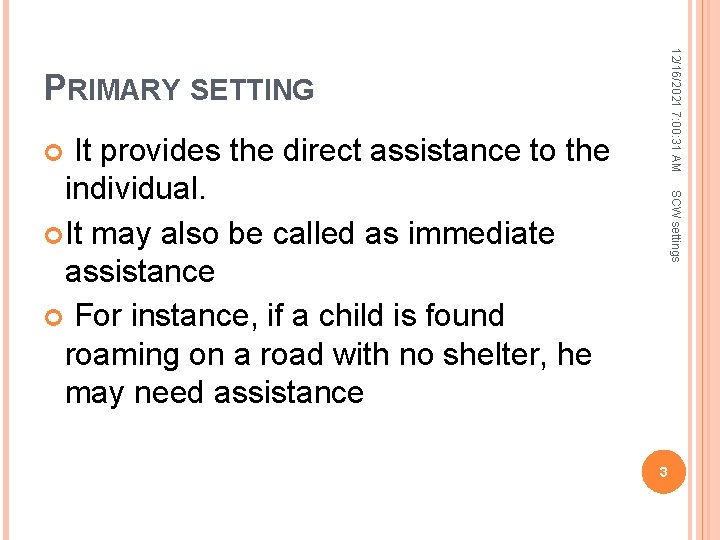 WORKING WITH INDIVIDUALS AND FAMILIES IN PRIMARY AND