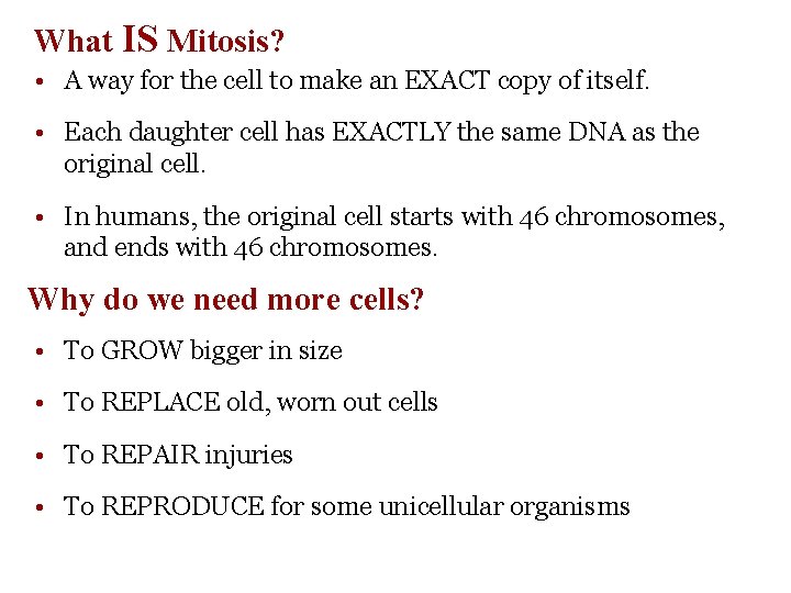 Mitosis and Meiosis Notes Copyright 2003 Pearson Education
