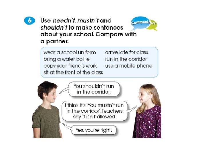 Modal verbs Need to Should Must Need should