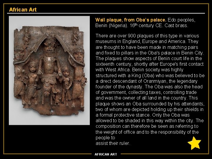 AFRICAN ART African Art Conical tower and circular