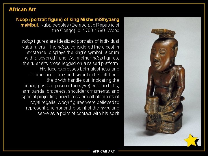 AFRICAN ART African Art Conical tower and circular