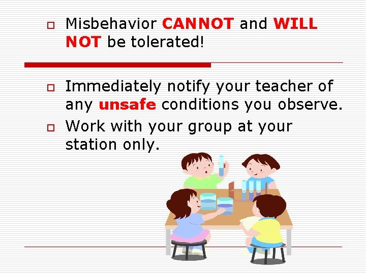 Lab Safety MS CALLEGARIS SCIENCE CLASS o o