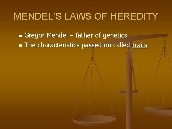 IntroGENETICS MENDEL MEIOSIS MENDELS LAWS OF HEREDITY Gregor