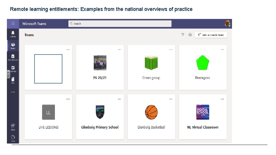 Remote learning entitlements Examples from the national overviews
