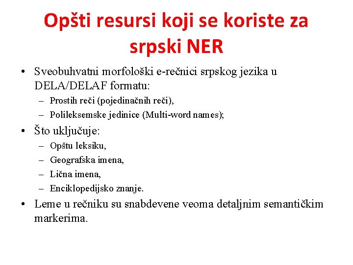 Obrada prirodnih jezika za srpski NER za srpski