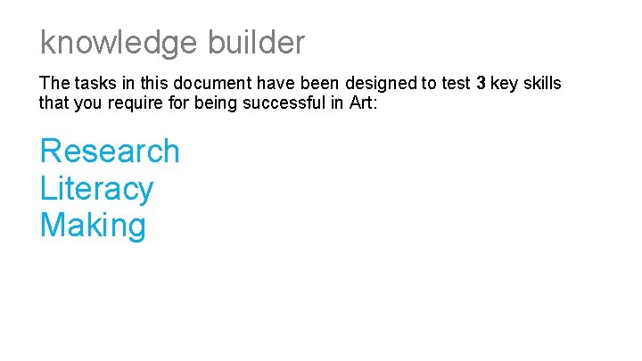 Art Design and Technology Year 7 Virtual Transition