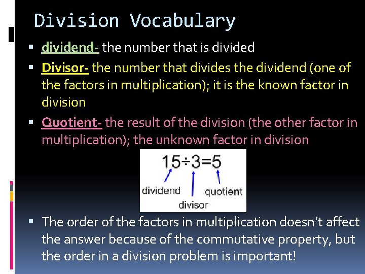 October 29 2013 MAKING SENSE OF DIVISION What