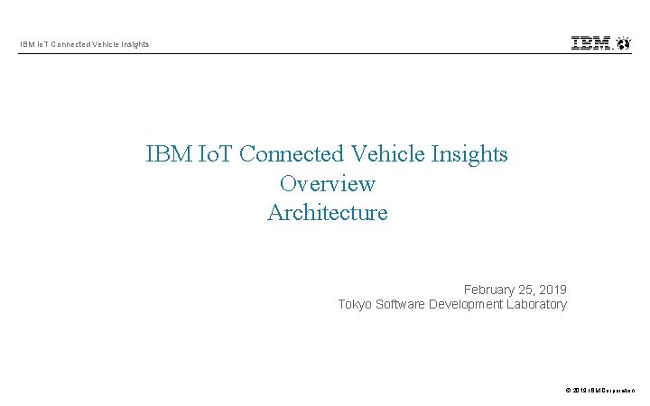 IBM Io T Connected Vehicle Insights Overview Architecture