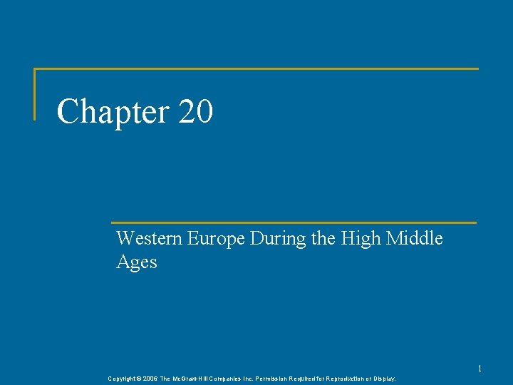 Chapter 20 Western Europe During the High Middle