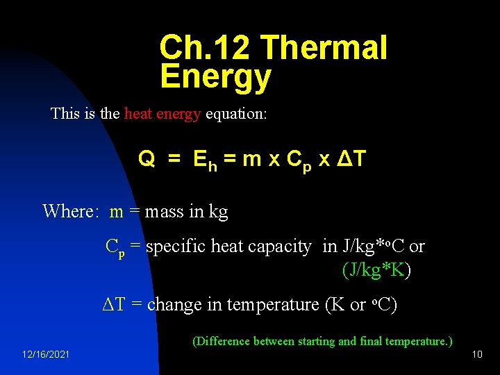 Ch 12 Thermal Energy Thermal Heat Engine 12162021