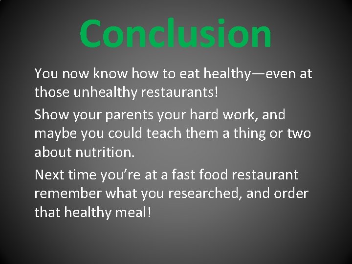 Fast Food What are you really eating Introduction