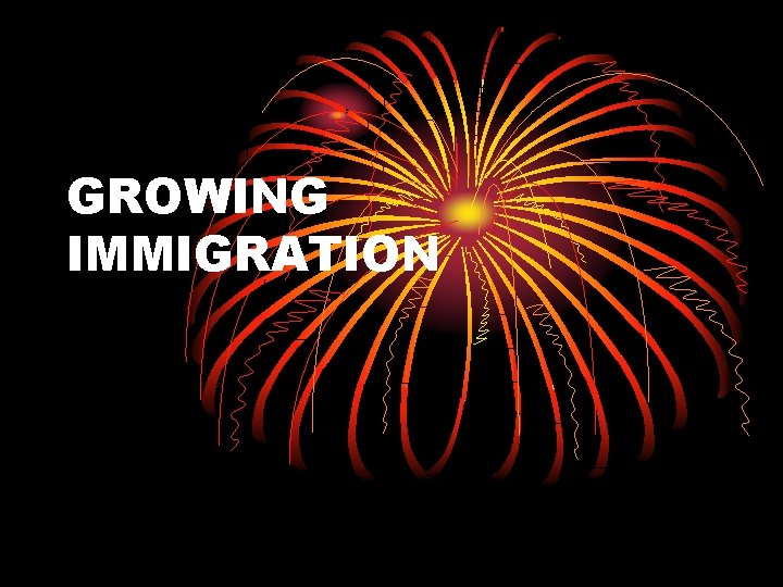 GROWING IMMIGRATION Where did they come from The