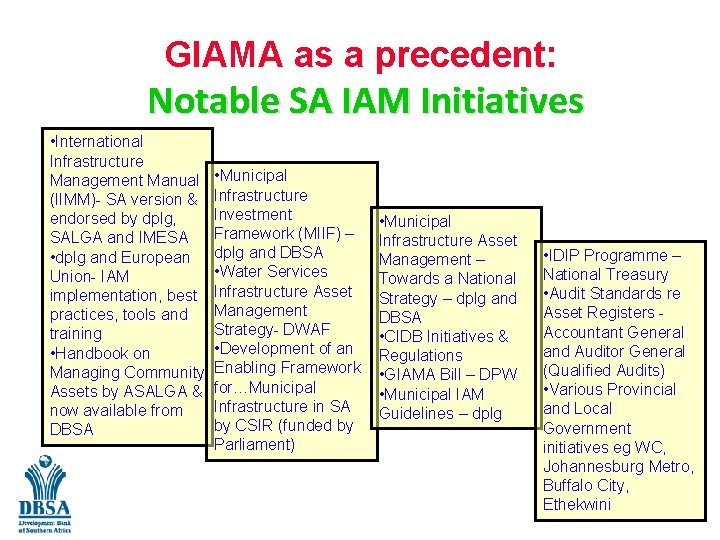 Government Immovable Assets Management Bill DBSA Comments Barry