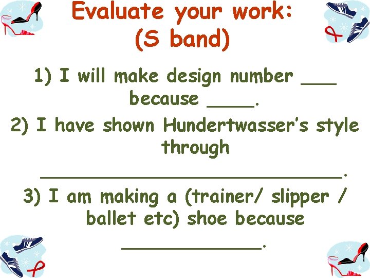 Designing Shoes Lesson 7 Card sort the pictures