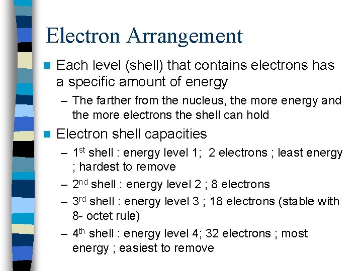 Chemical Bonds Ch 6 Atomic Structure and Chemical