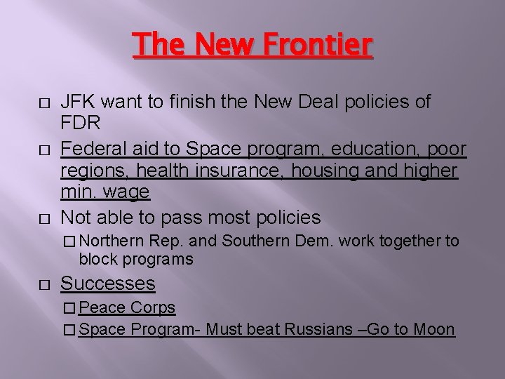 THE 1960S The Election of 1960 Kennedy vs